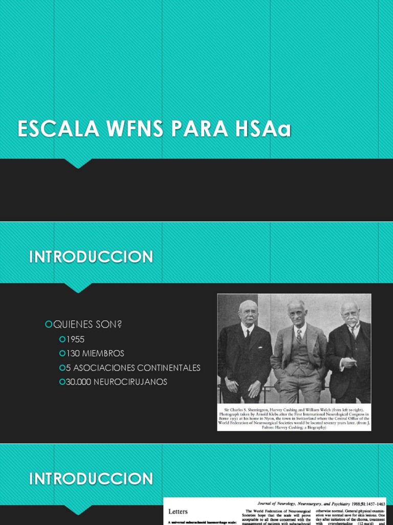 Escala Wfns para Hsaa | PDF | Sistema nervioso | Especialidades Medicas