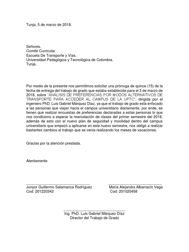 Carta Prorroga | PDF