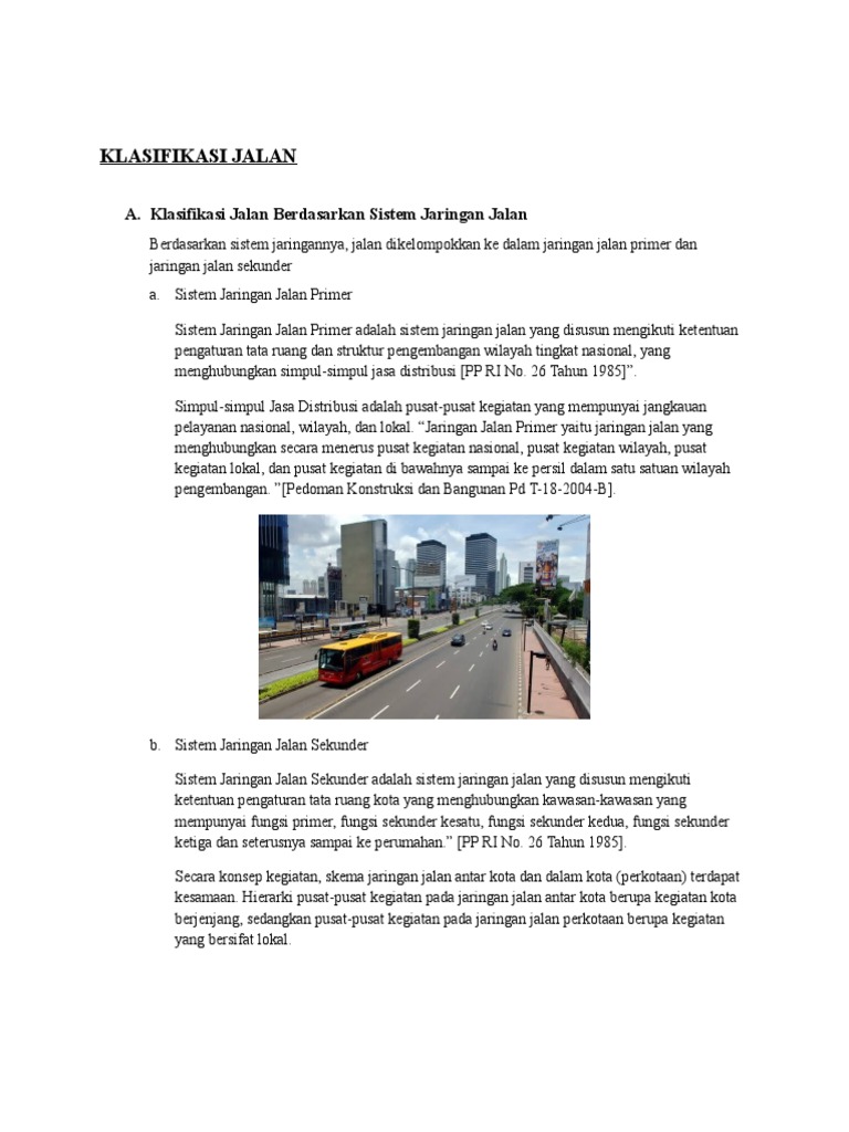 Klasifikasi Jalan | PDF