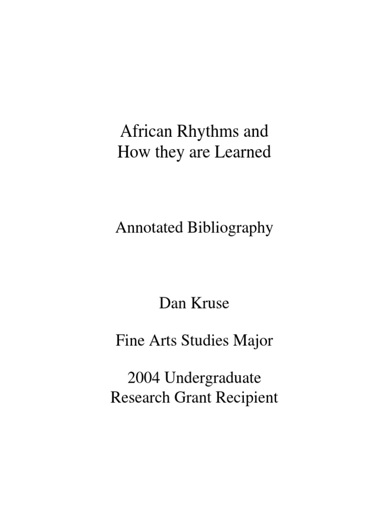 African Rhythms: Annotated Bibliography | PDF | Rhythm | Music Education