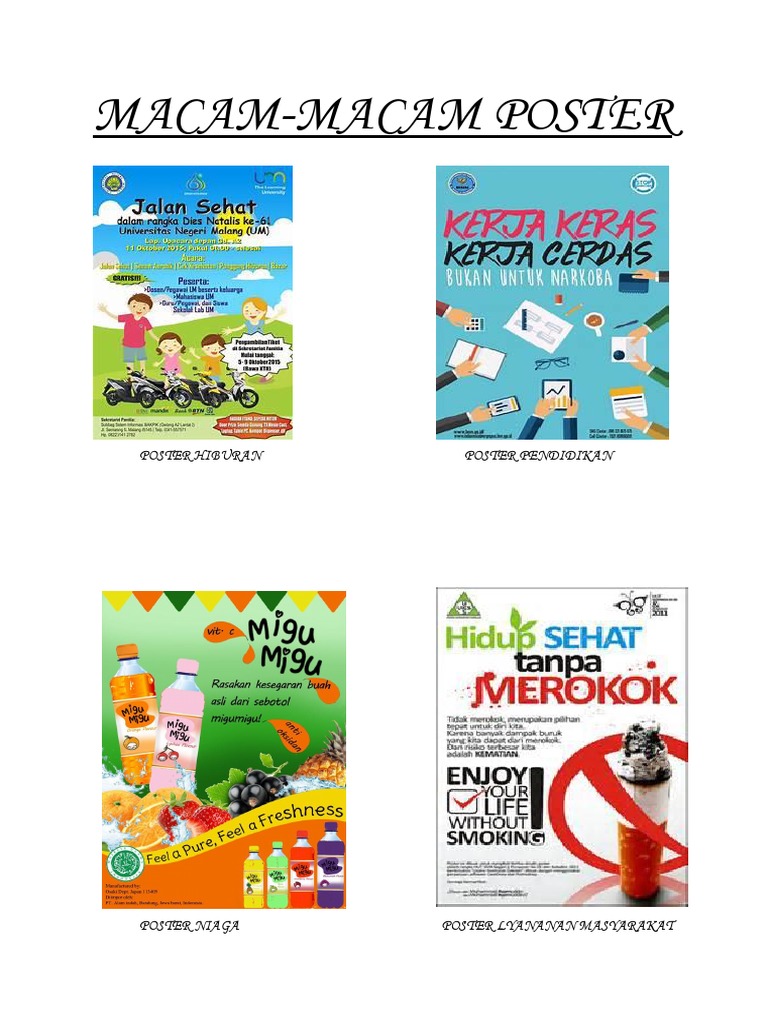 Macam-Macam Poster: Poster Hiburan Poster Pendidikan | PDF