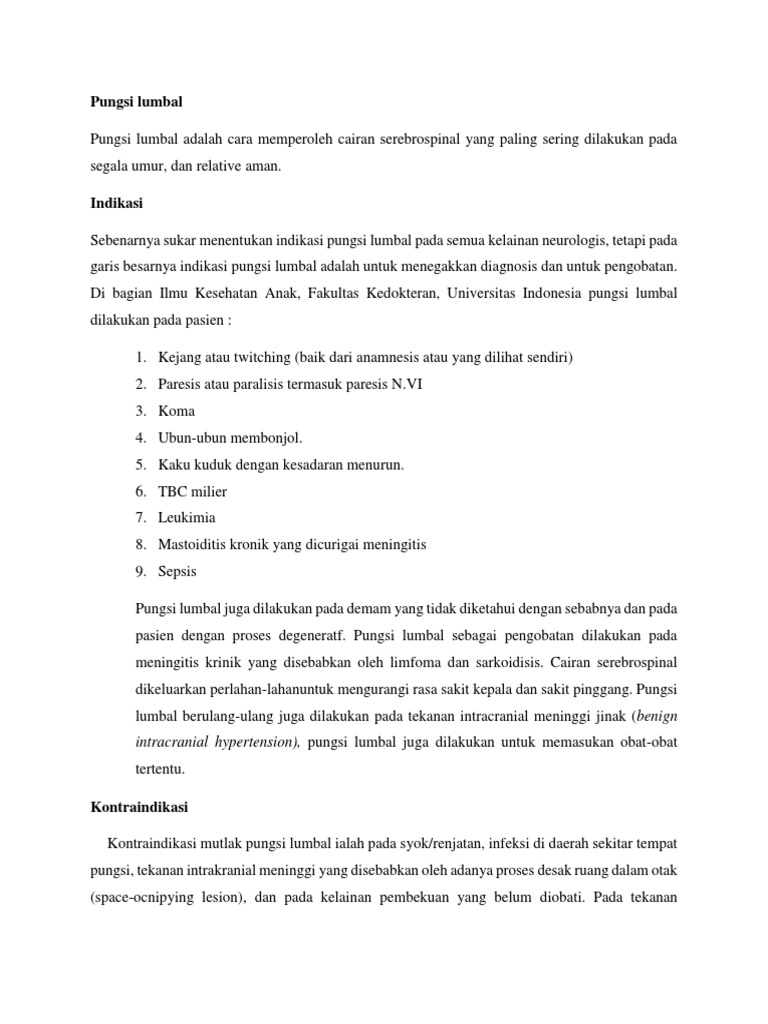 Pungsi Lumbal | PDF
