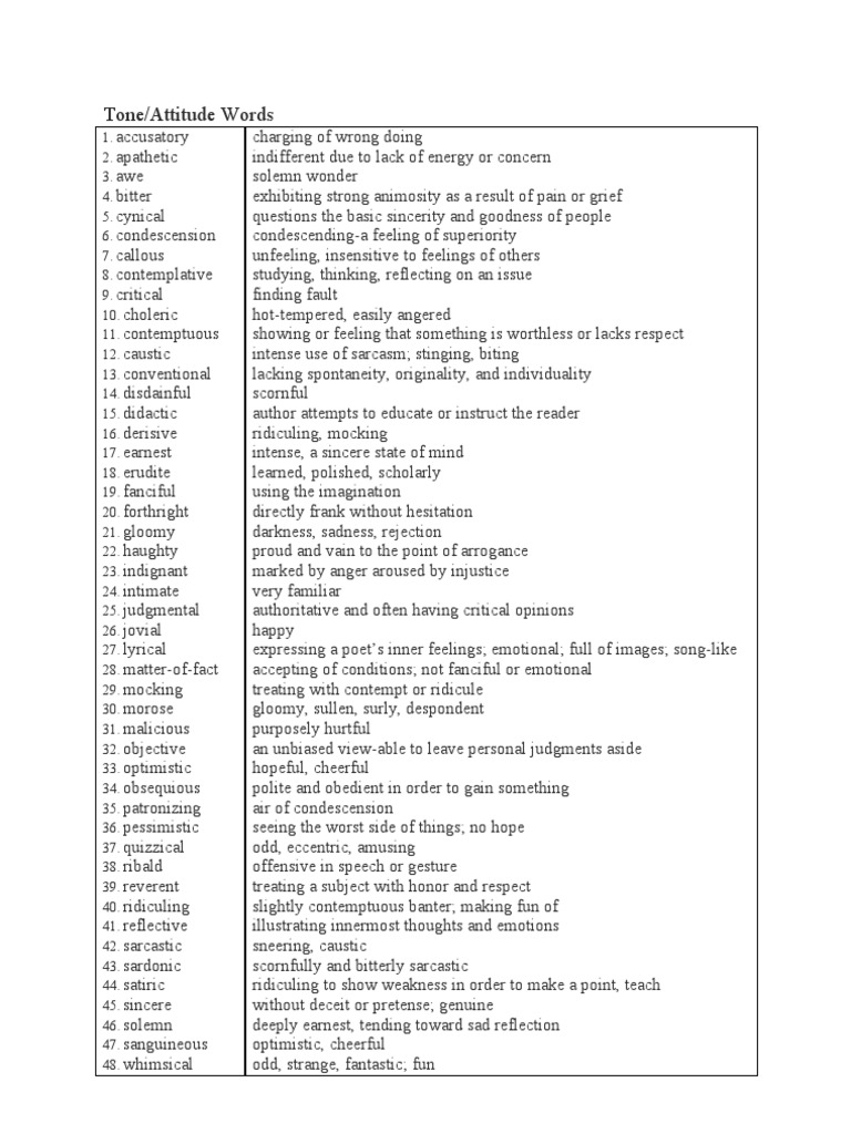 Tone | PDF | Anger | Emotions
