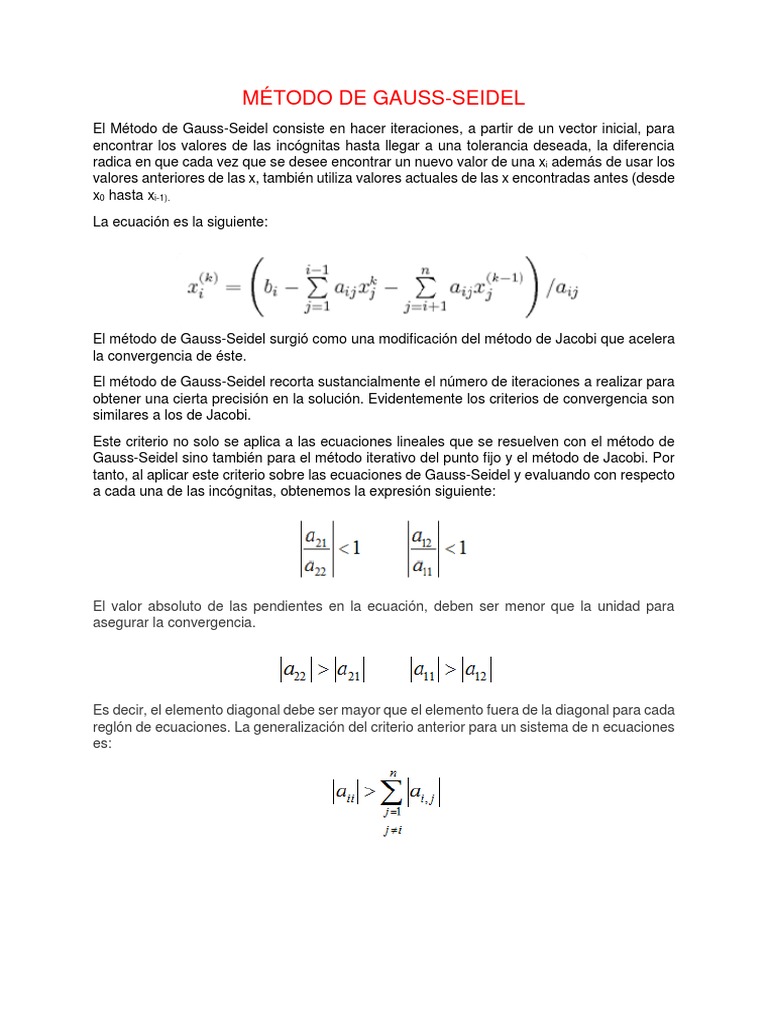 Metodo de Gauss-Seidel | PDF