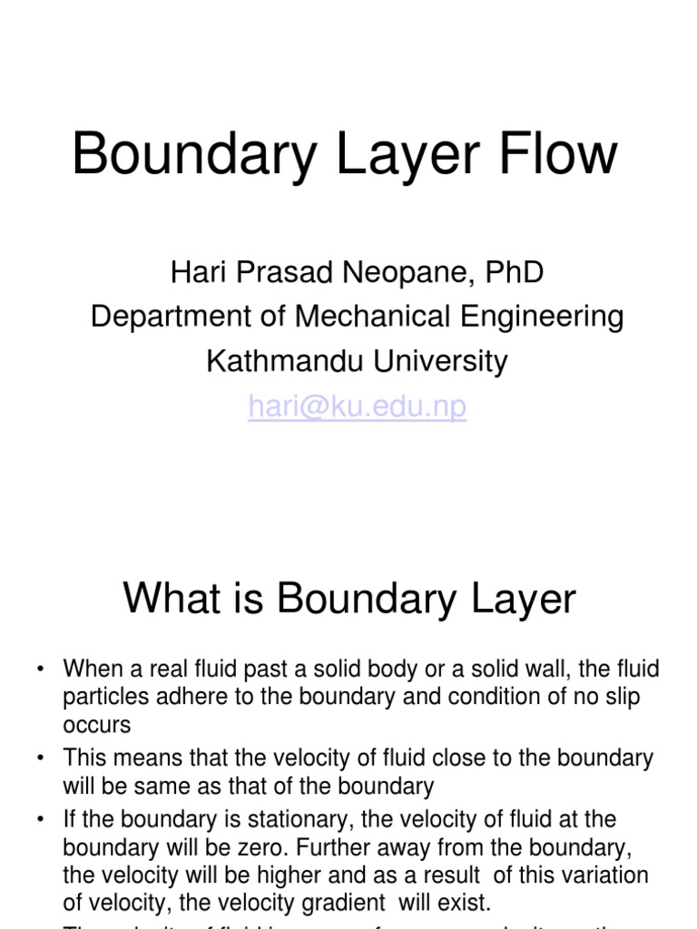 L5 Boundary Layer Theory & Separation New | PDF | Boundary Layer | Laminar Flow