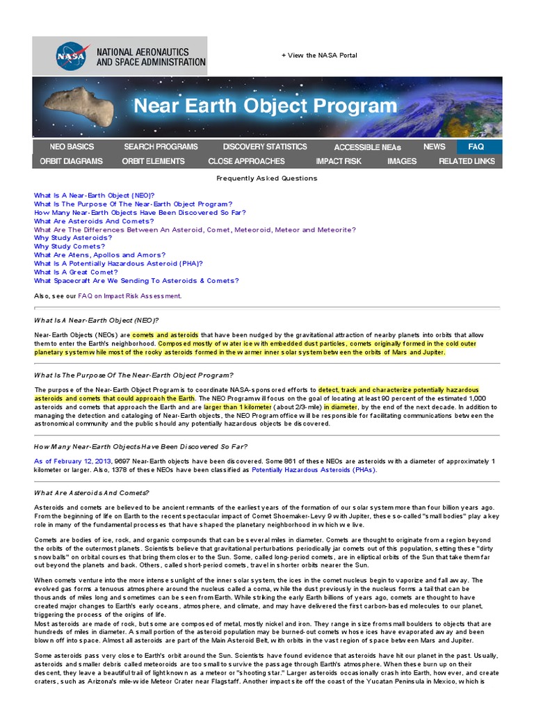 Understanding Near-Earth Objects: An In-Depth Look at Asteroids and ...