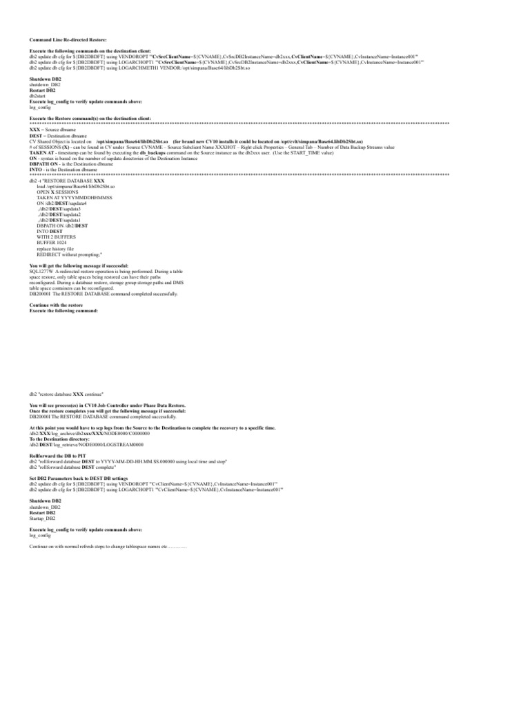 SAP HANA Commvault Best Practices | PDF | Ibm Db2 | Databases