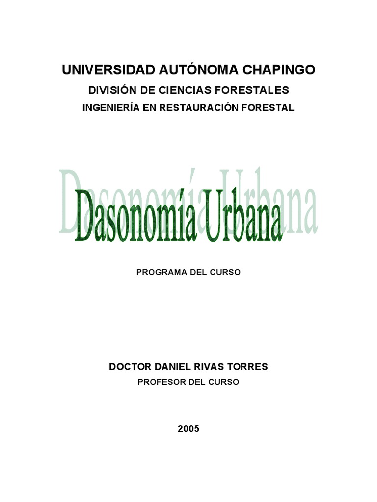 Dasonomia Urbana | PDF | Los bosques | Planificación