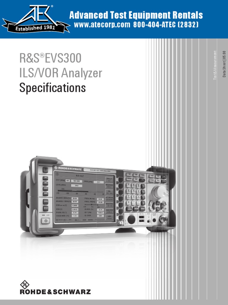 Rohde Schwarz EVS300 Datasheet | PDF | Uncertainty | Bandwidth (Signal ...