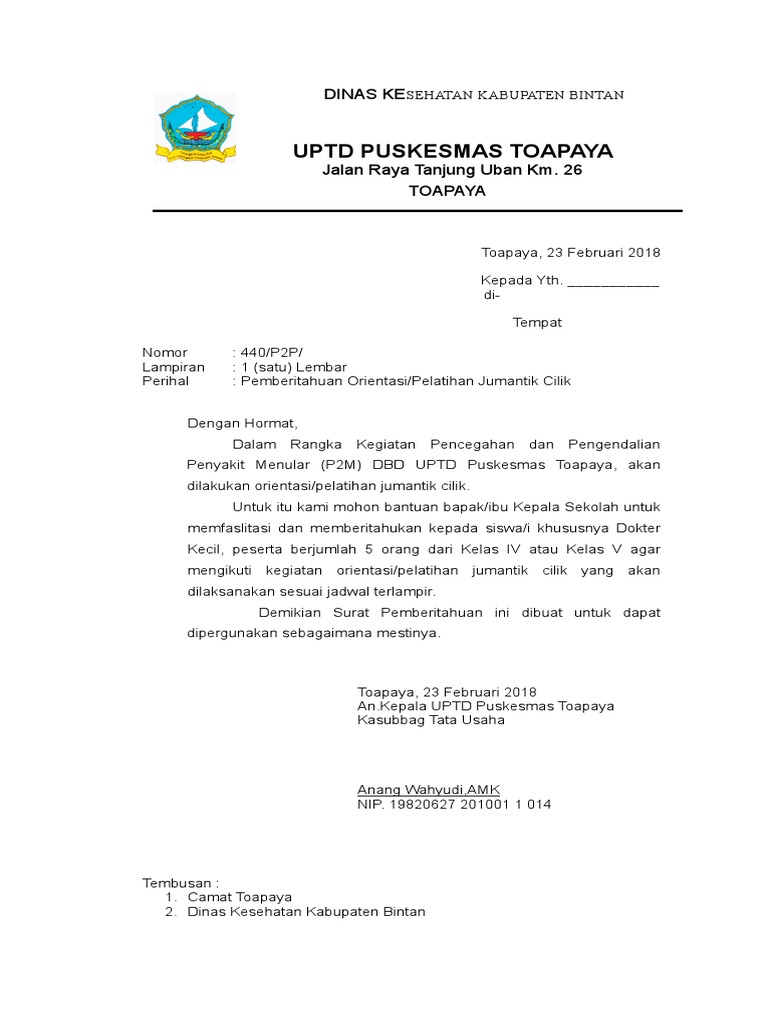 Surat Pemberitahuan | PDF