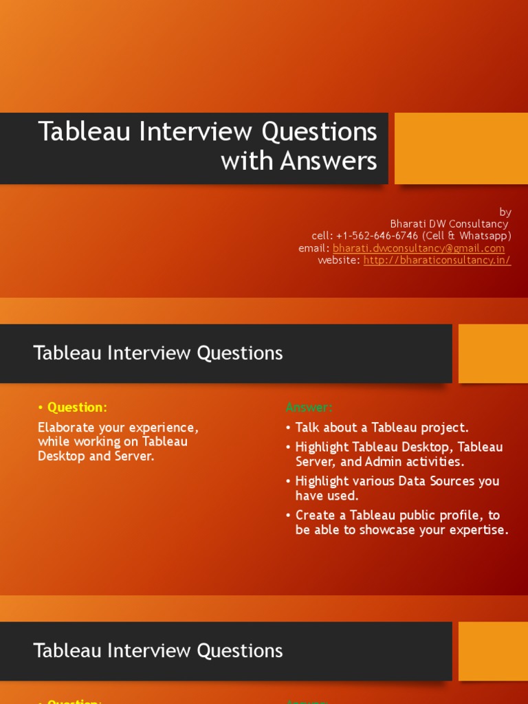 Tableau Questions With Answers PDF | PDF | Forecasting | Databases