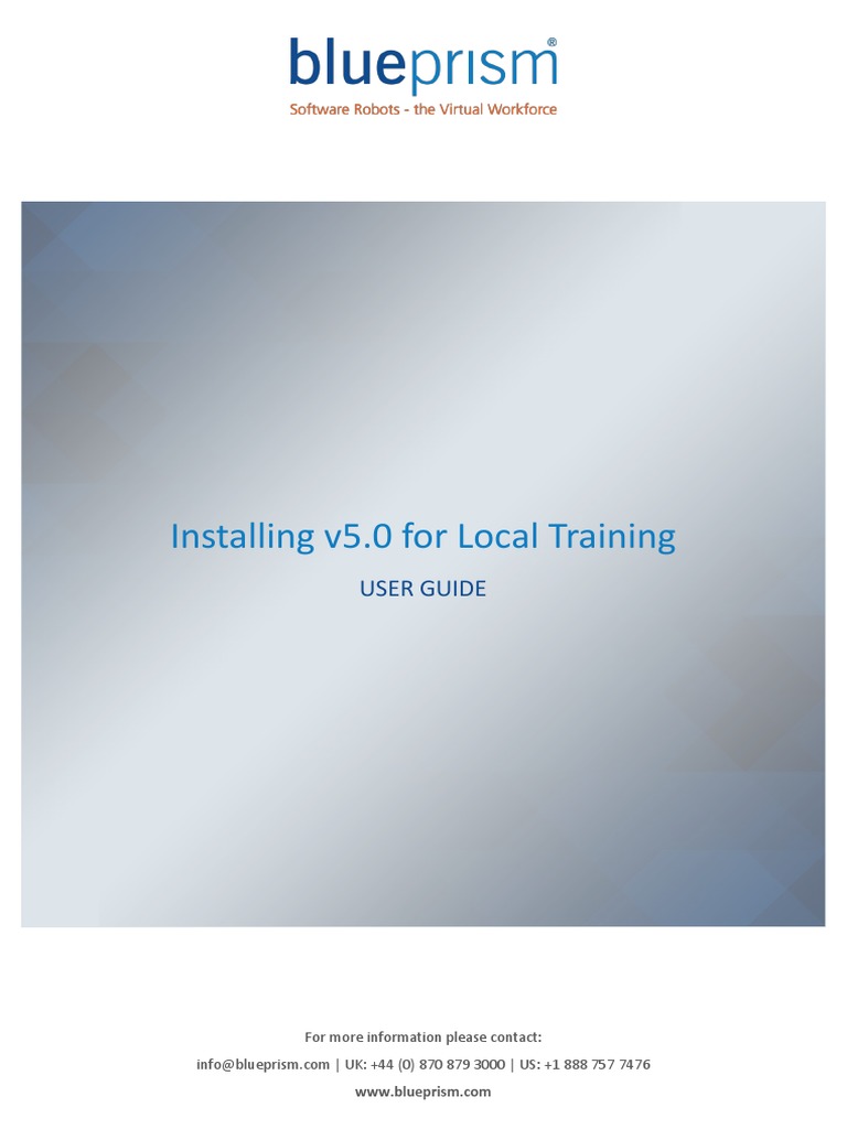 Blue Prism User Guide - Installing v5.0 | PDF | Databases | Password