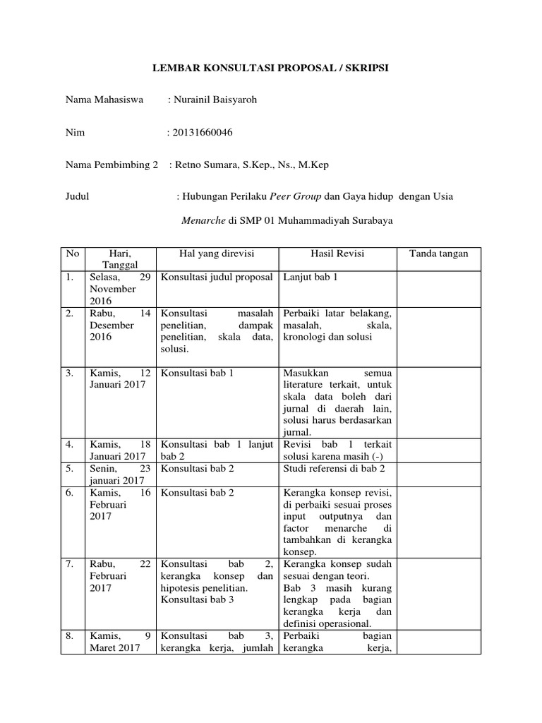 Lembar Konsultasi Proposal Dospem 2 | PDF | Komputer