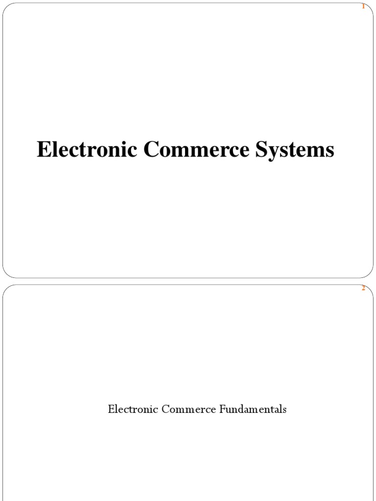 Electronic Commerce Systems | PDF | E Commerce | Financial Transaction