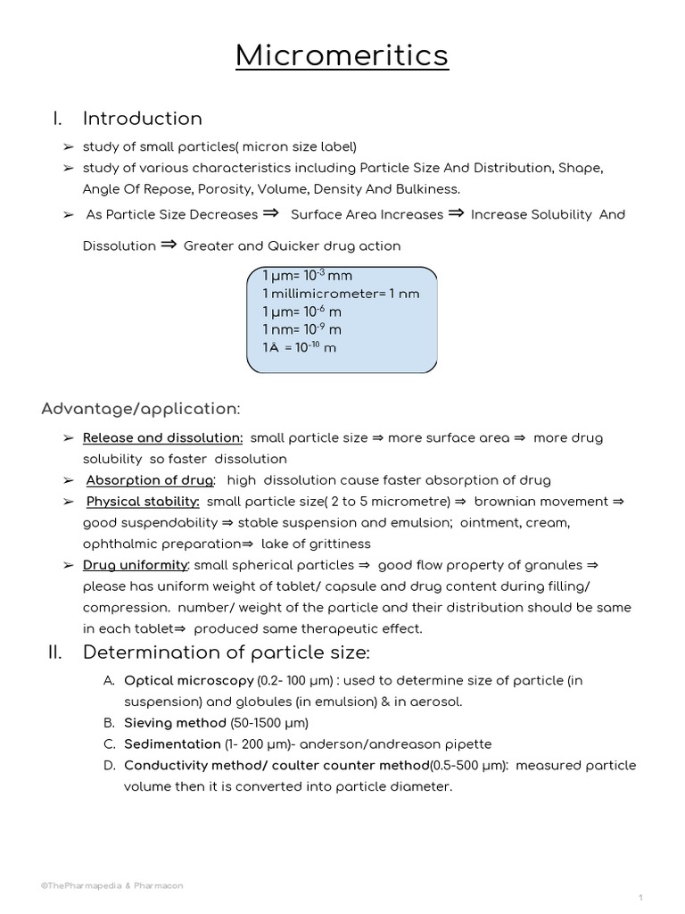 Micromeritics (Science of Particles) | PDF | Porosity | Physical Chemistry