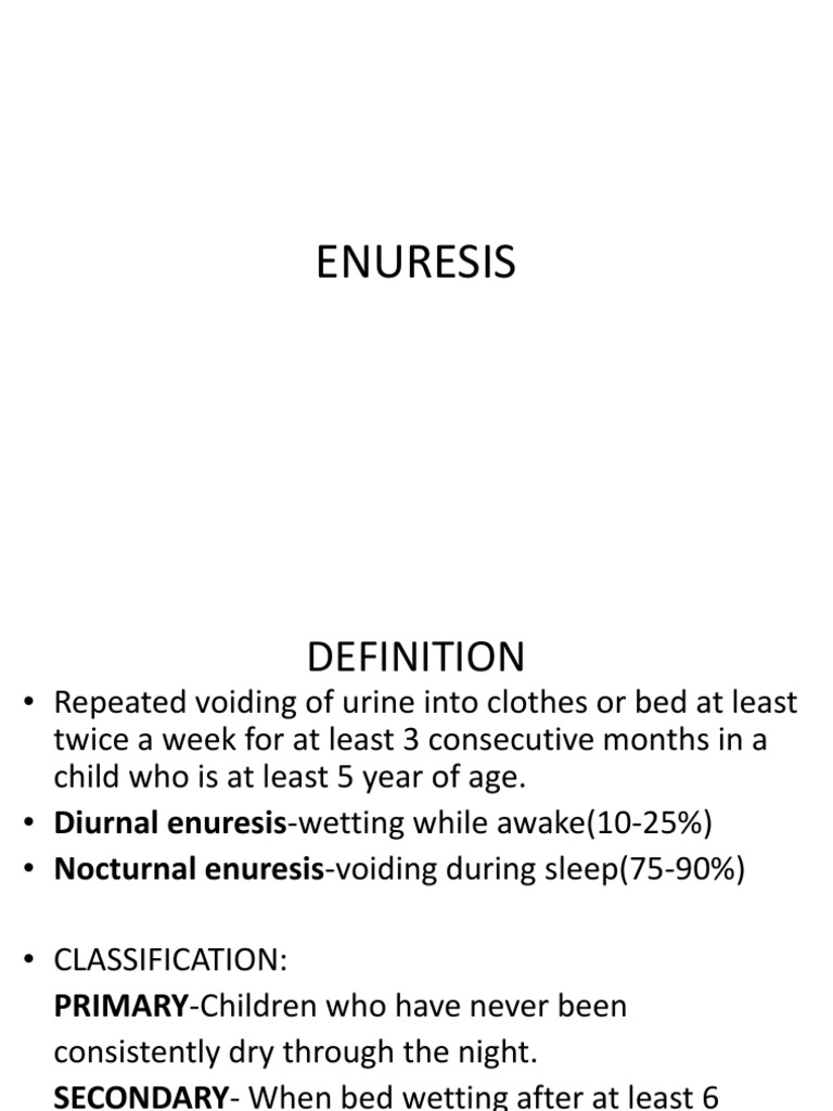 Enuresis | PDF | Urinary Incontinence | Genitourinary System