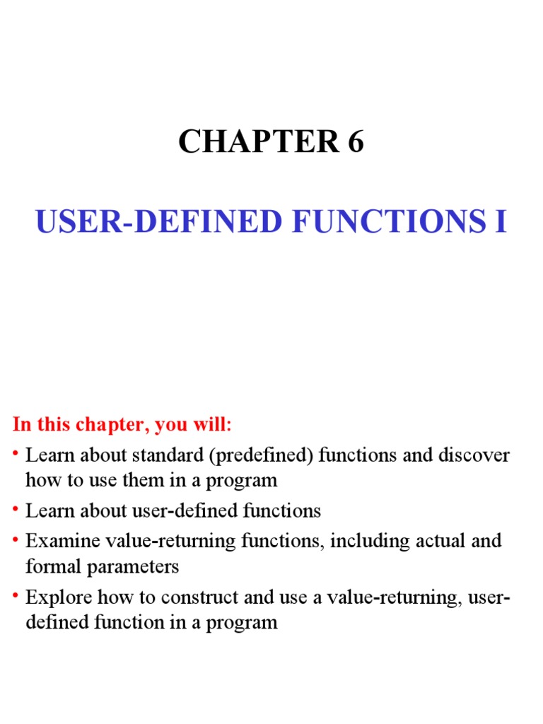 User Defined Functions Pdf Parameter Computer Programming