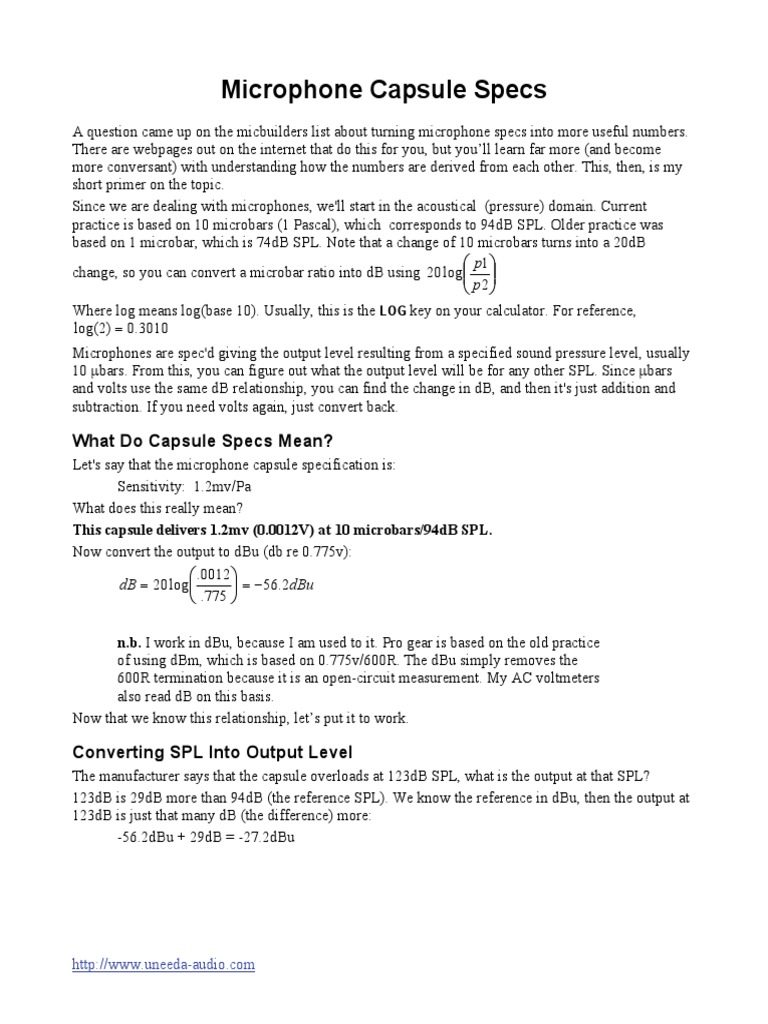 Microphones 101 | PDF | Decibel | Microphone