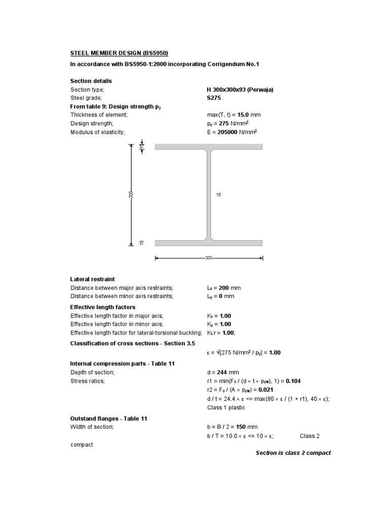 Section Is Class 2 Compact | PDF | Buckling | Engineering