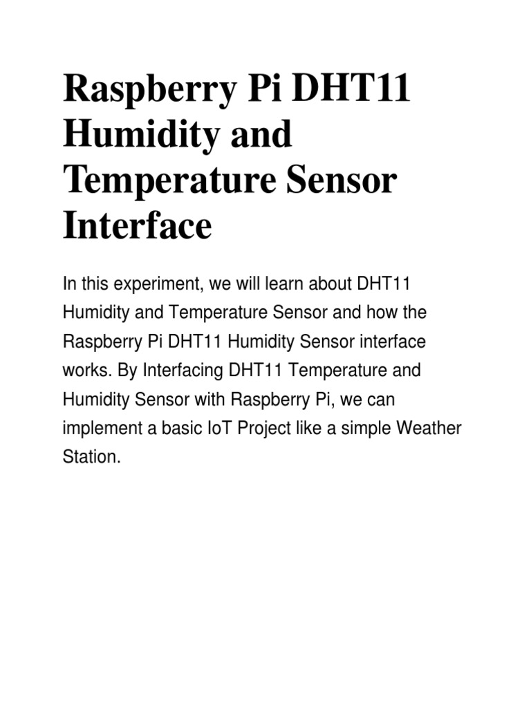 Raspberry Pi DHT11 Humidity and Temperature Sensor Interface | PDF ...