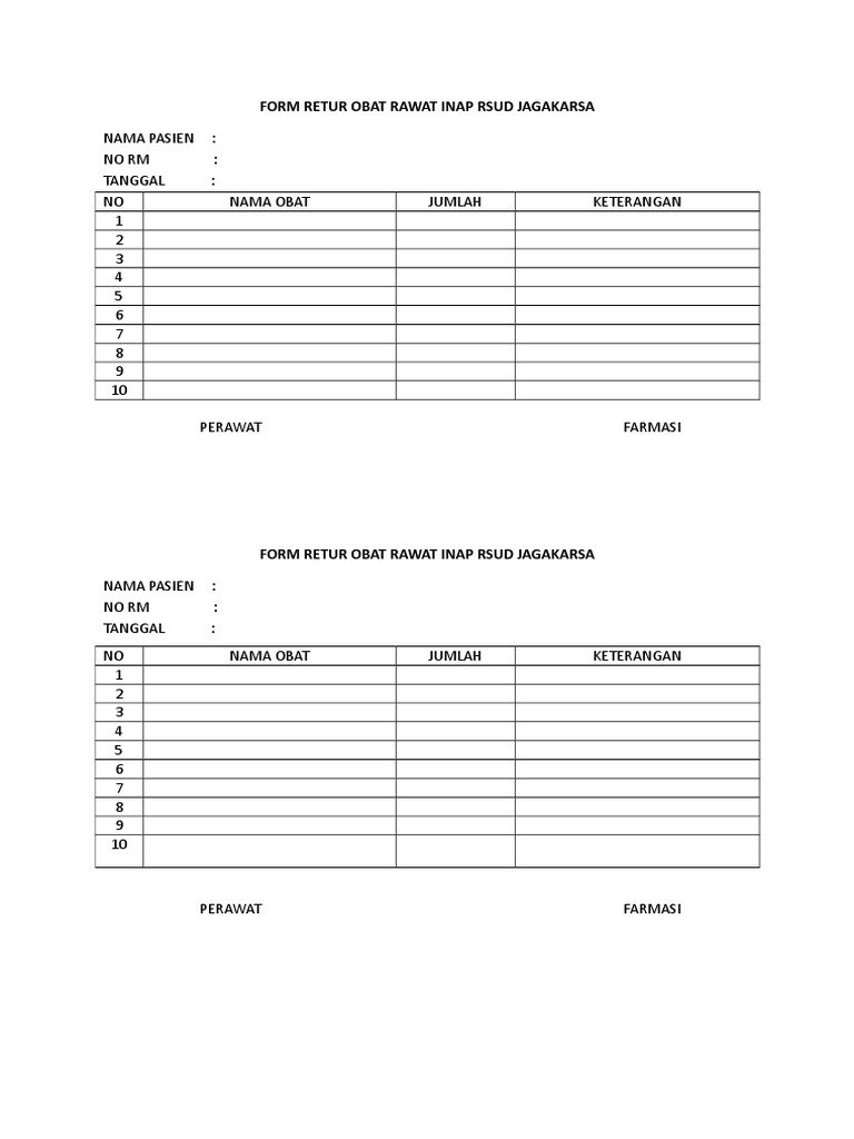 Form Retur Obat | PDF
