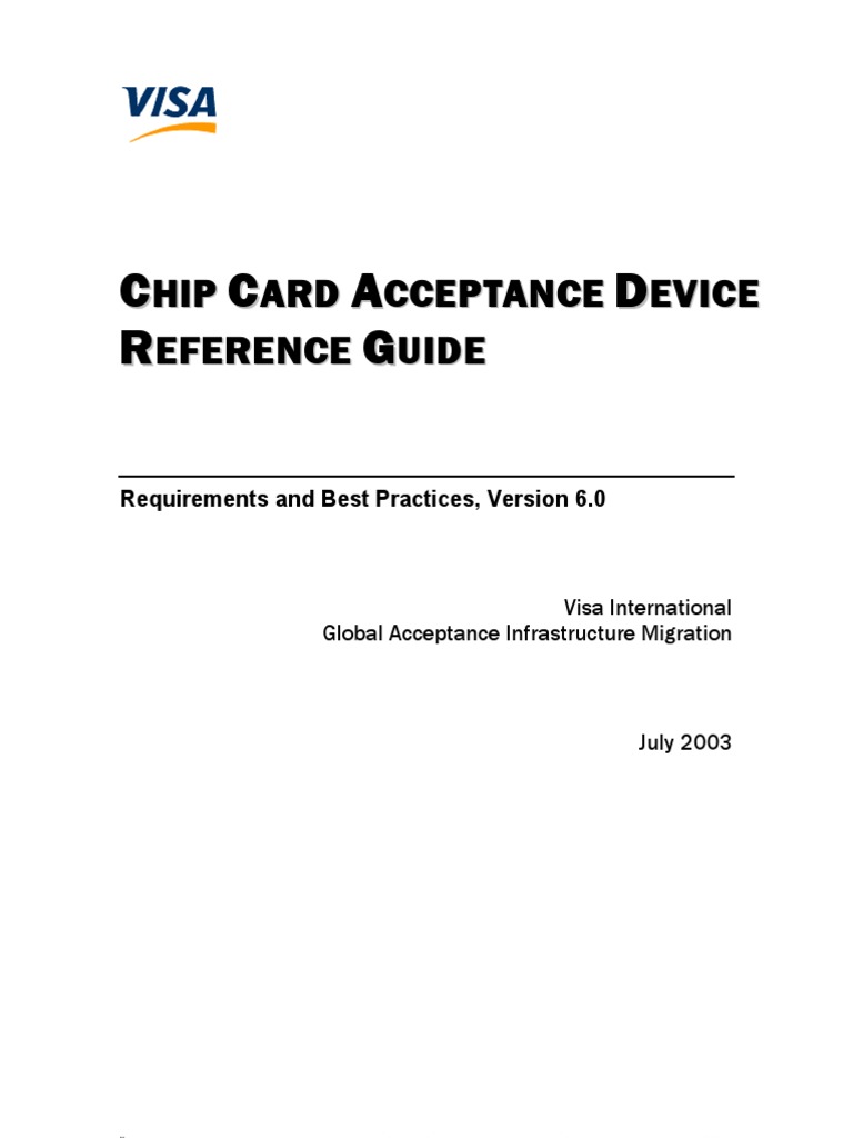 Chip Card Acceptance Device Ref Guide 6 (1) .0 | PDF | Emv | Smart Card