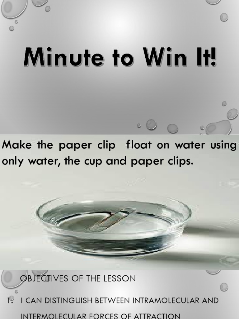 IMFA (Intermolecular Forces of Attraction) Surface Tension | PDF ...