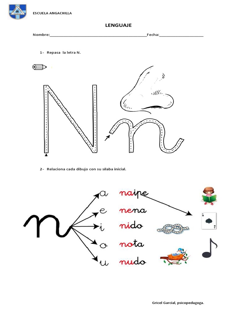Guia Consonante Letra N | Descargar gratis PDF | Lingüística | Semiótica