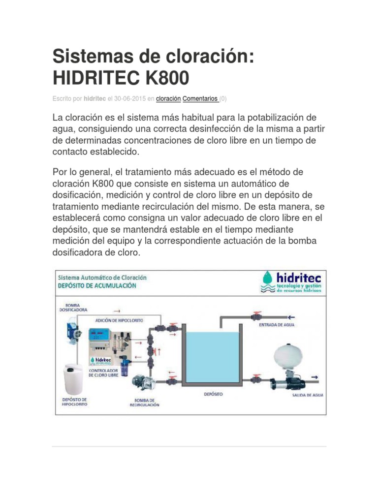 Cloracion | PDF | Cloro | Agua potable