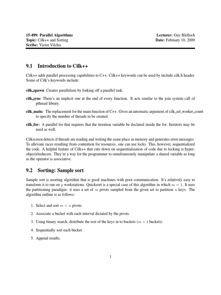 Cilk Pdf Parallel Computing C