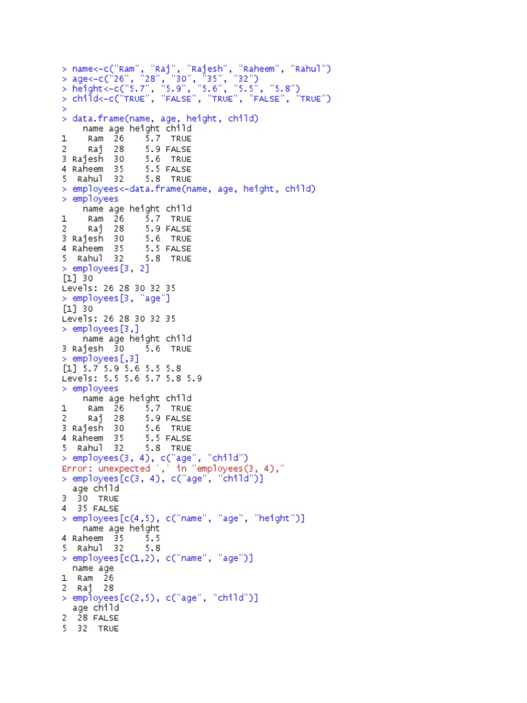 Dataframe Concept in R-Programming | PDF | Computer Programming | Computing Dataframe Concept in R-Programming | PDF | Computer Programming | Computing