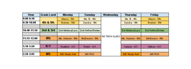 My Class Schedule - Sheet1 | PDF
