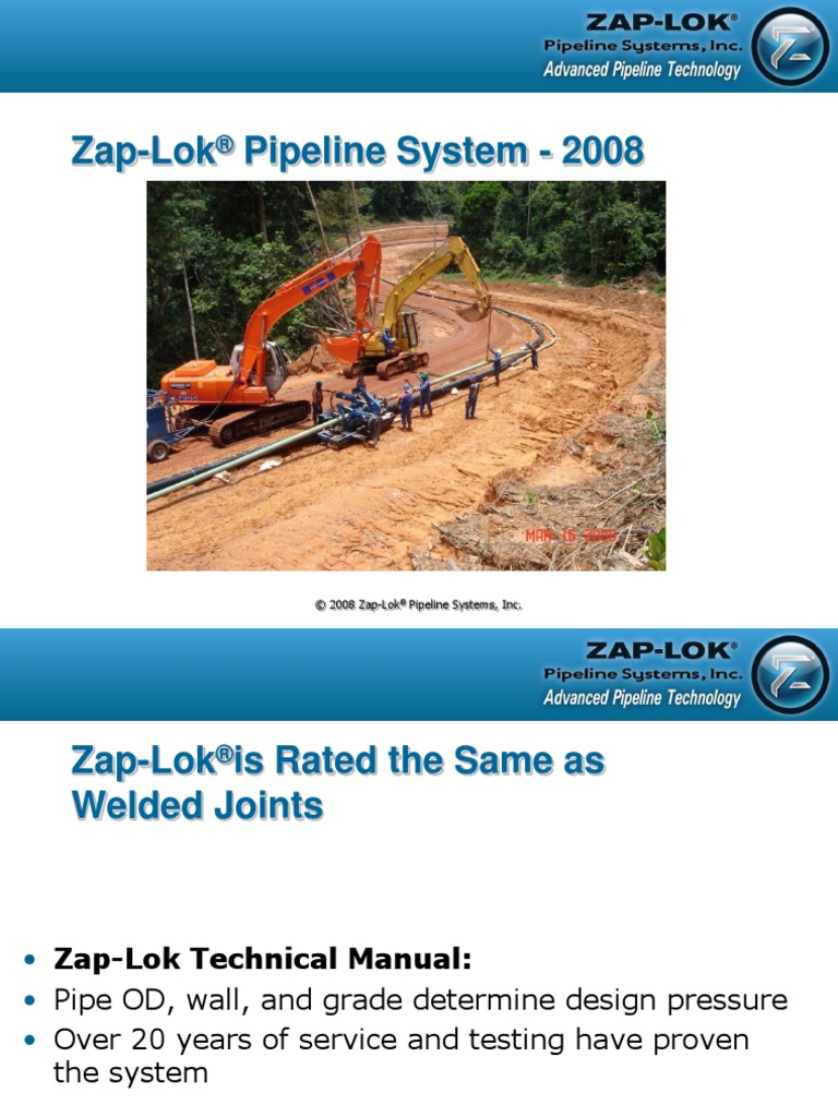 Presentacion de Zap Lok | PDF | Pipeline Transport | Pipe (Fluid Conveyance)