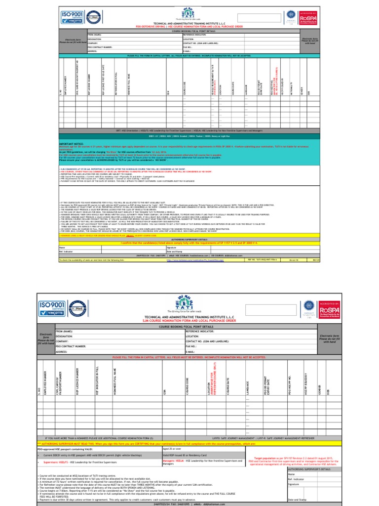 Tati Nomination Forms | PDF | Driver's License | Government