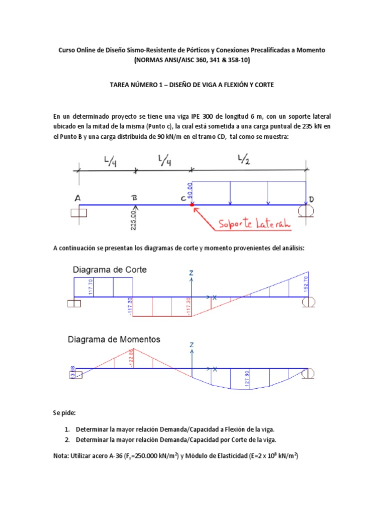 Tarea N 1-Dise o de Viga A Flexi N y Corte | PDF