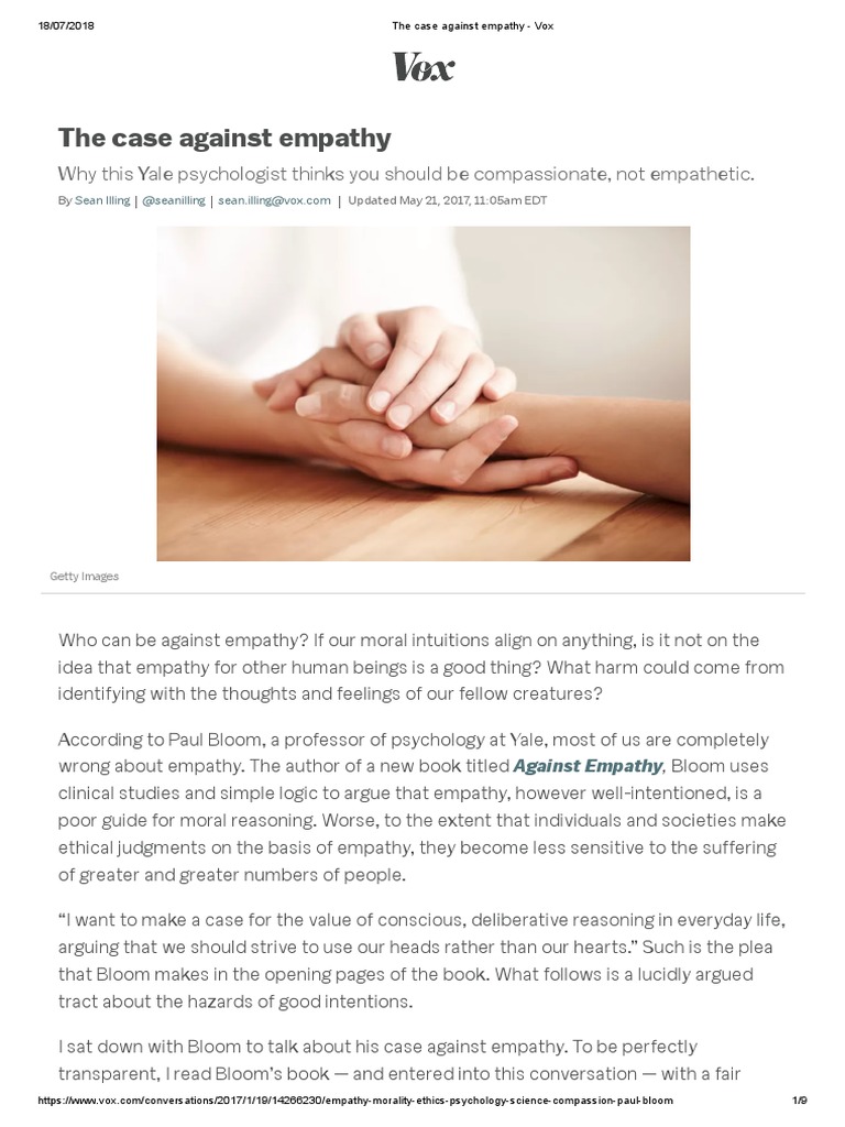 The Case Against Empathy | PDF | Empathy | Compassion