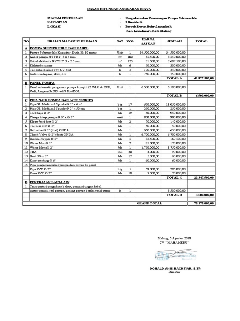 RAB Pompa Bahrul Magfiroh PDF | PDF