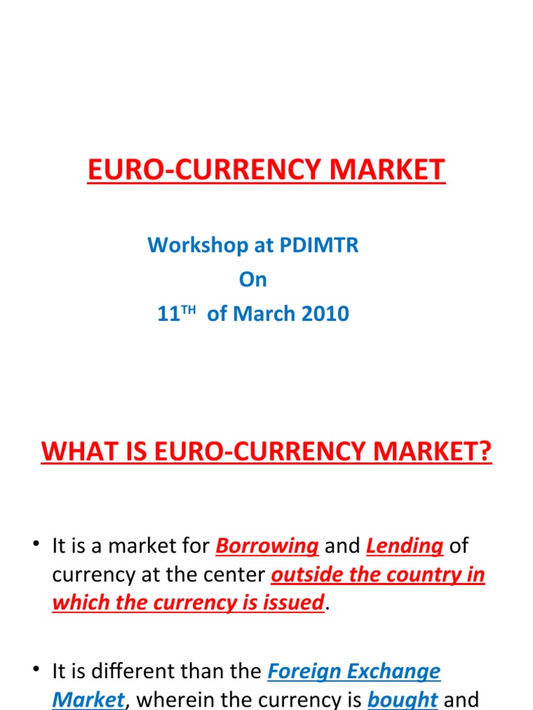 Euro-Currency Market DNC | PDF | Bonds (Finance) | Euro