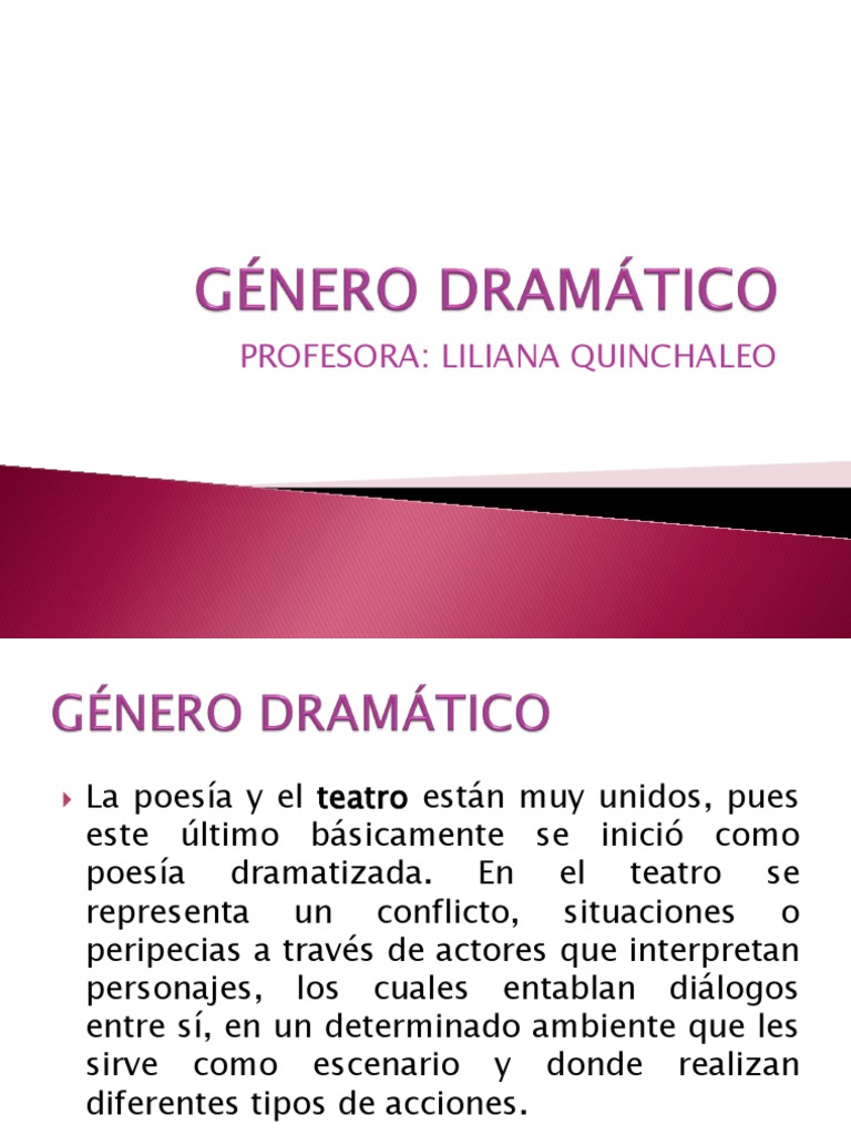GÉNERO DRAMÁTICO 4° | Teatro | Poesía | Prueba gratuita de 30 días | Scribd