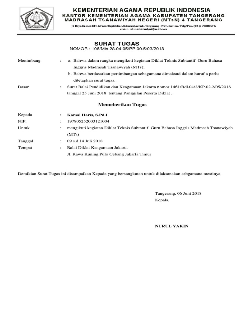 Surat Tugas Terbaru | PDF