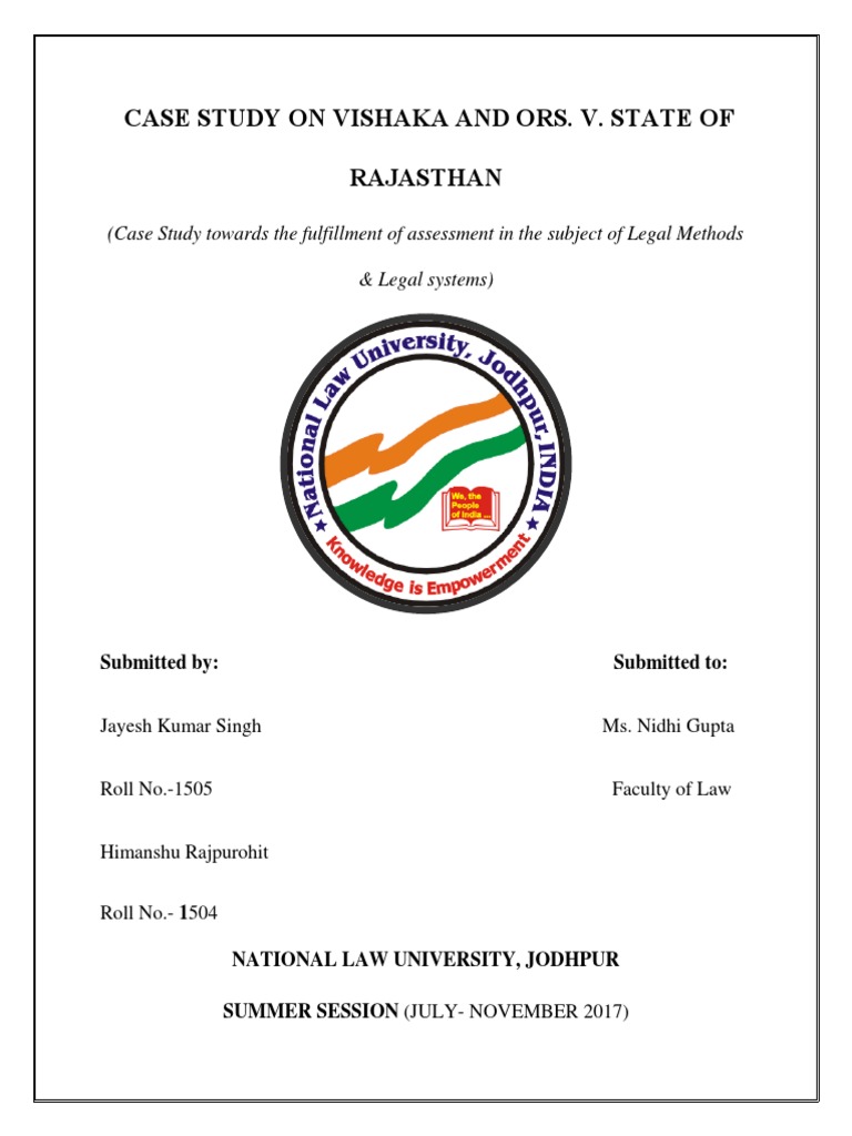 Case Analysis of Vishaka V State of Rajasthan | PDF | Sexual Harassment ...