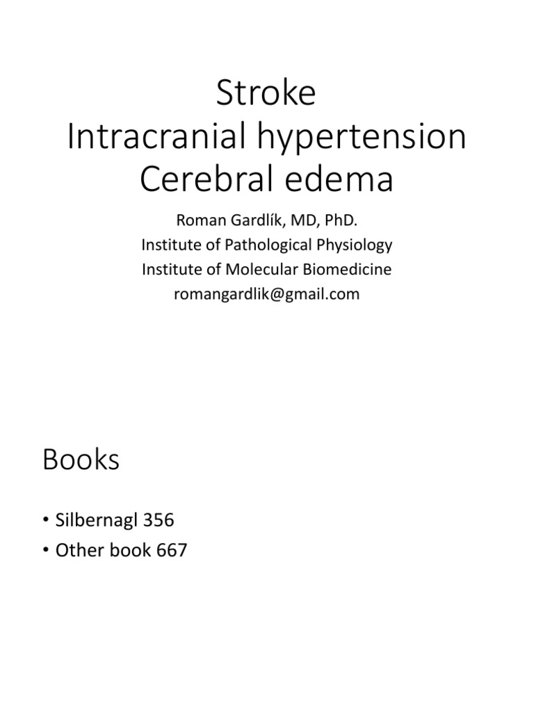 Stroke Intracranial Hypertension Cerebral Edema | PDF | Stroke | Ischemia