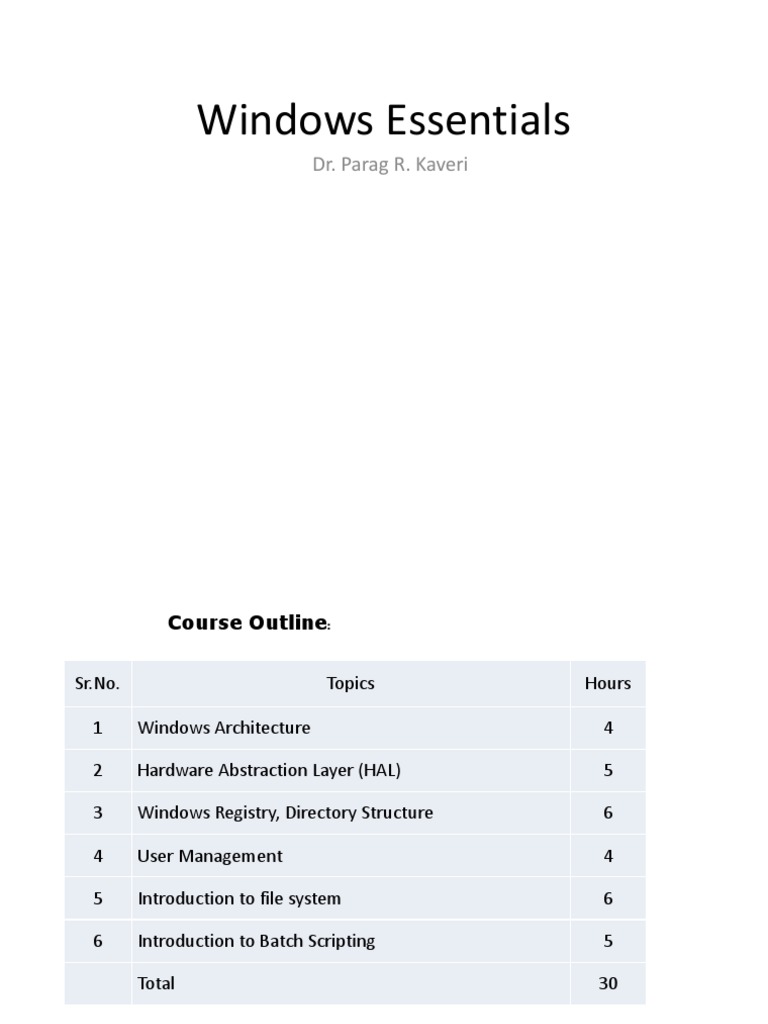 Windows Essentials - 1 | PDF | Kernel (Operating System) | Operating System
