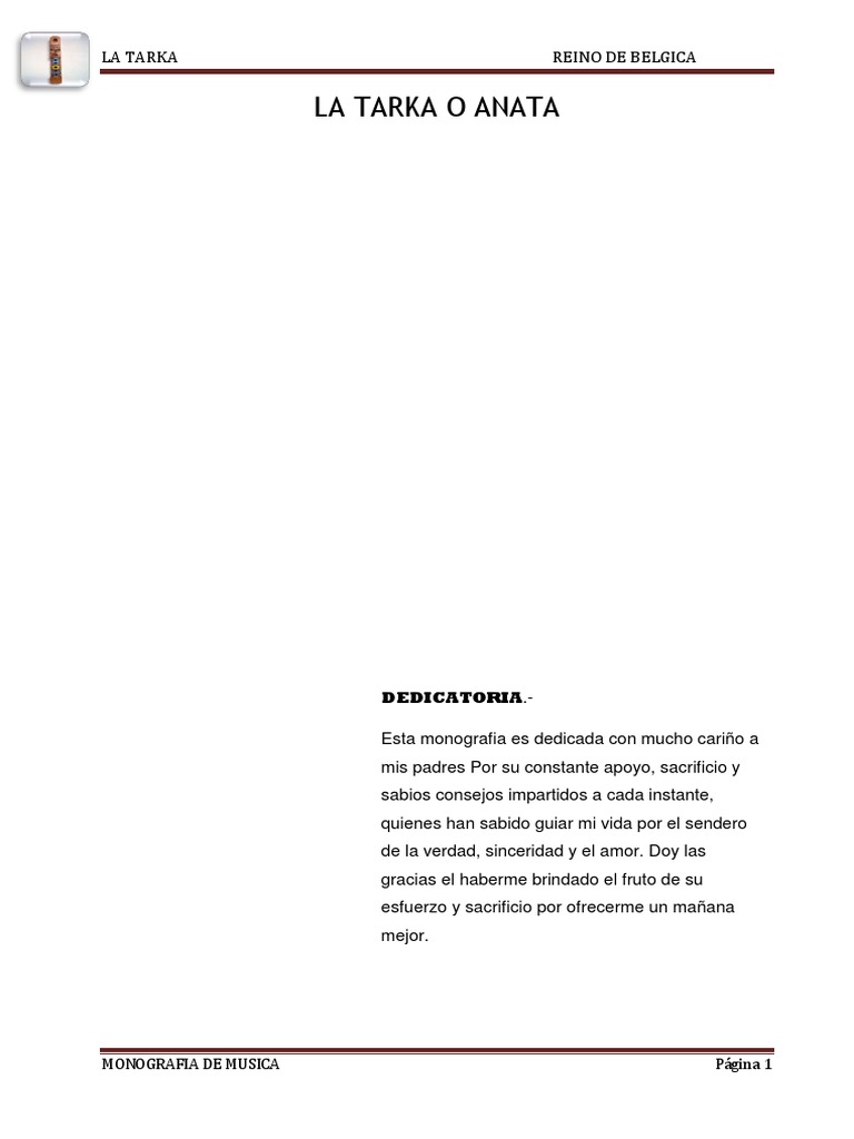 Monografía sobre la Tarka Andina | PDF | Flauta | Instrumentos musicales