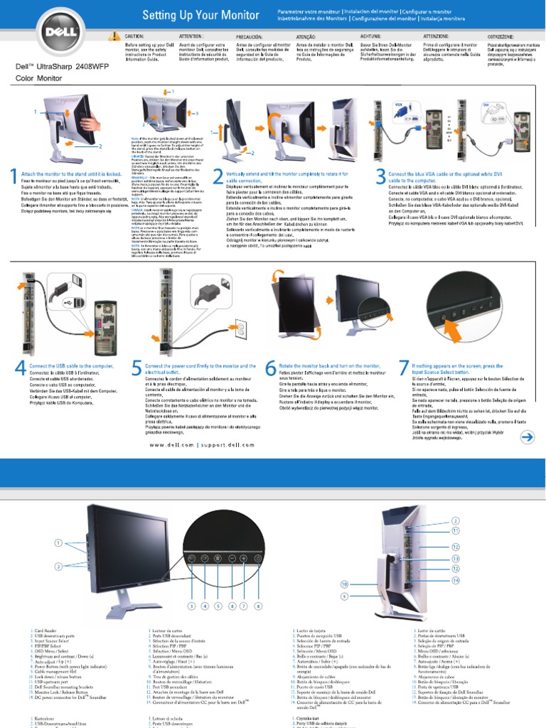 Dell-2408wfp Setup Guide En-Us | PDF