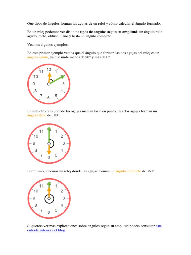 Angulos y Reloj | PDF