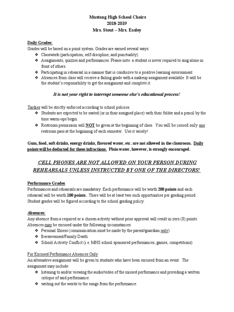 Syllabus 18-19 | PDF | Audition | Choir