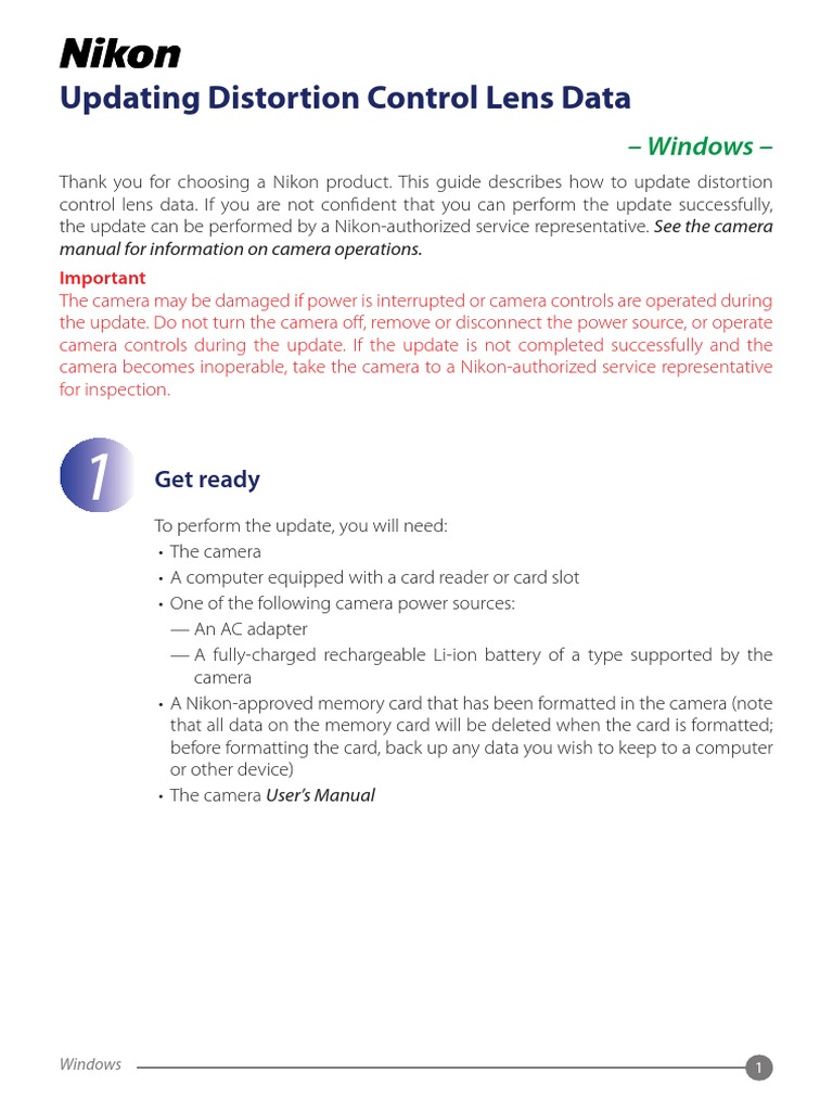 Updating Distortion Control Lens Data: - Windows | PDF | Menu ...