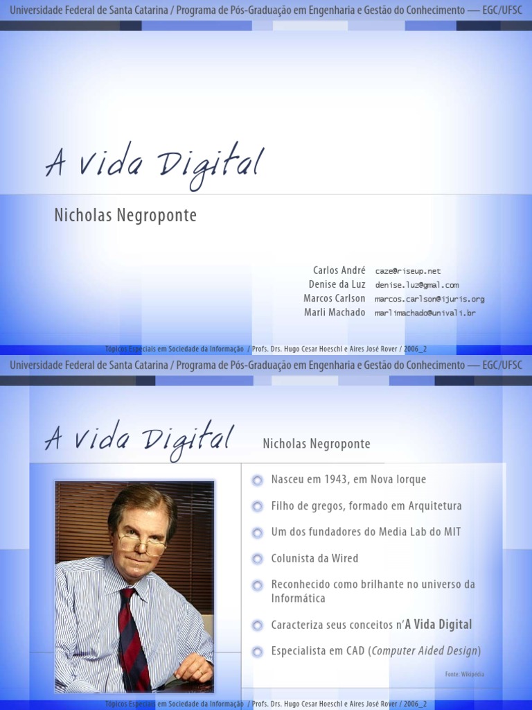 A Vida Digital (Topicos) - Negroponte | PDF | Mordeu | Gestão do ...