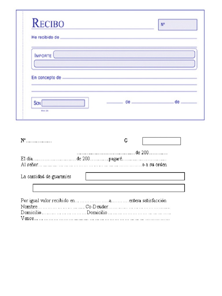 Recibo, Pagare, Cheque y Factura | PDF